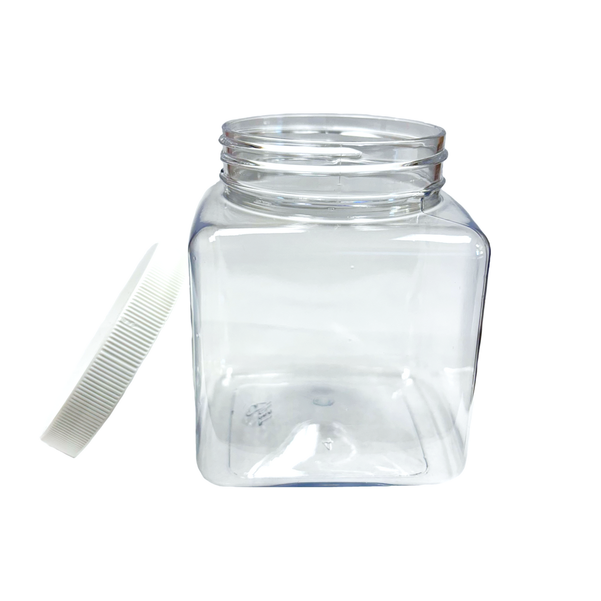 Clear PET Jar W/ White Lid | CCS15056